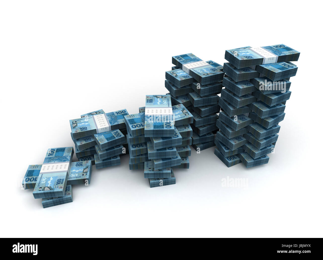 Stack of Brazilian Real Stock Photo - Alamy