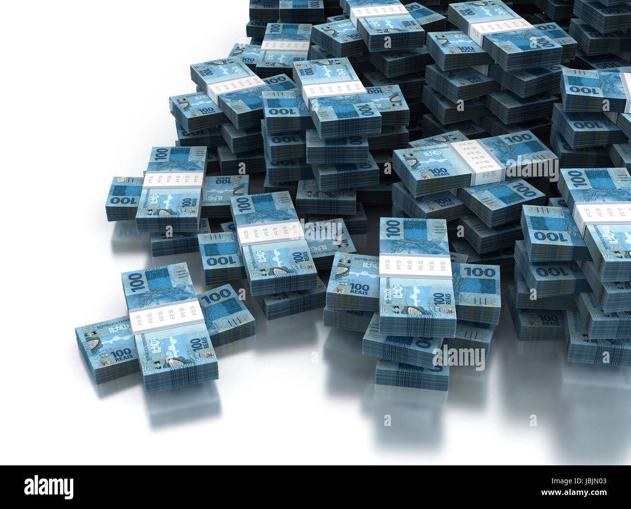 Stack of Brazilian Real Stock Photo - Alamy