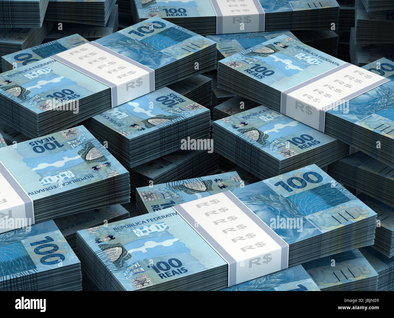 Stack of Brazilian Real Stock Photo - Alamy