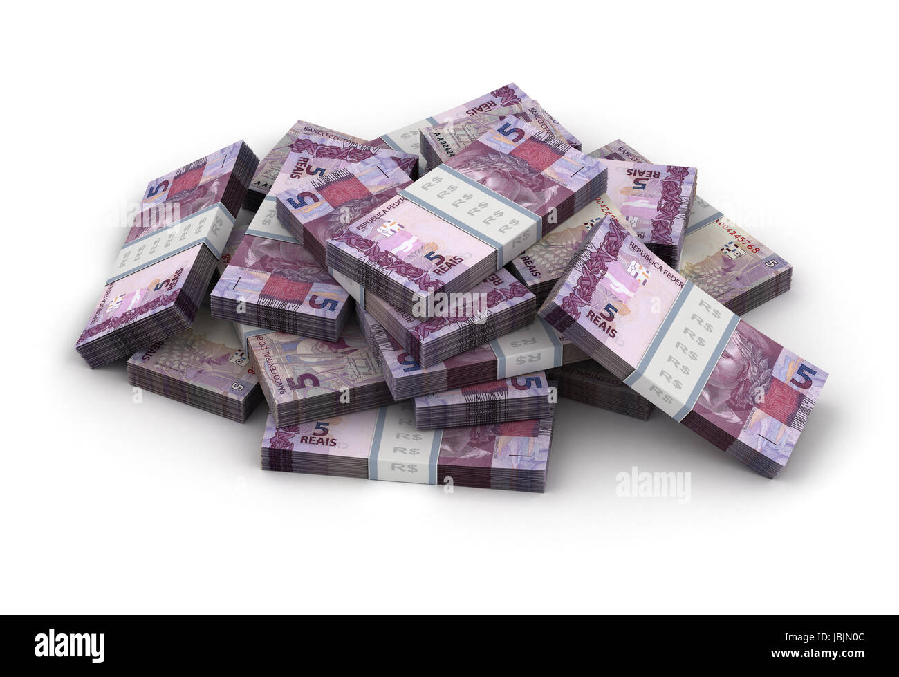 Stack of Brazilian Real Stock Photo - Alamy