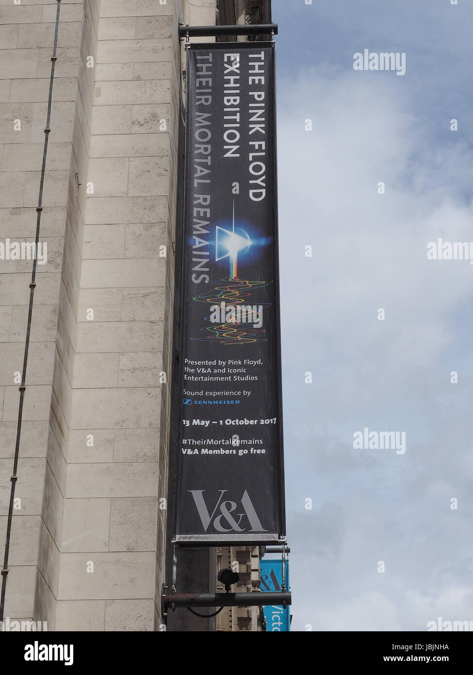 LONDON, UK - CIRCA JUNE 2017: Entrance to the Pink Floyd exhibition called Their Mortal Remains ...