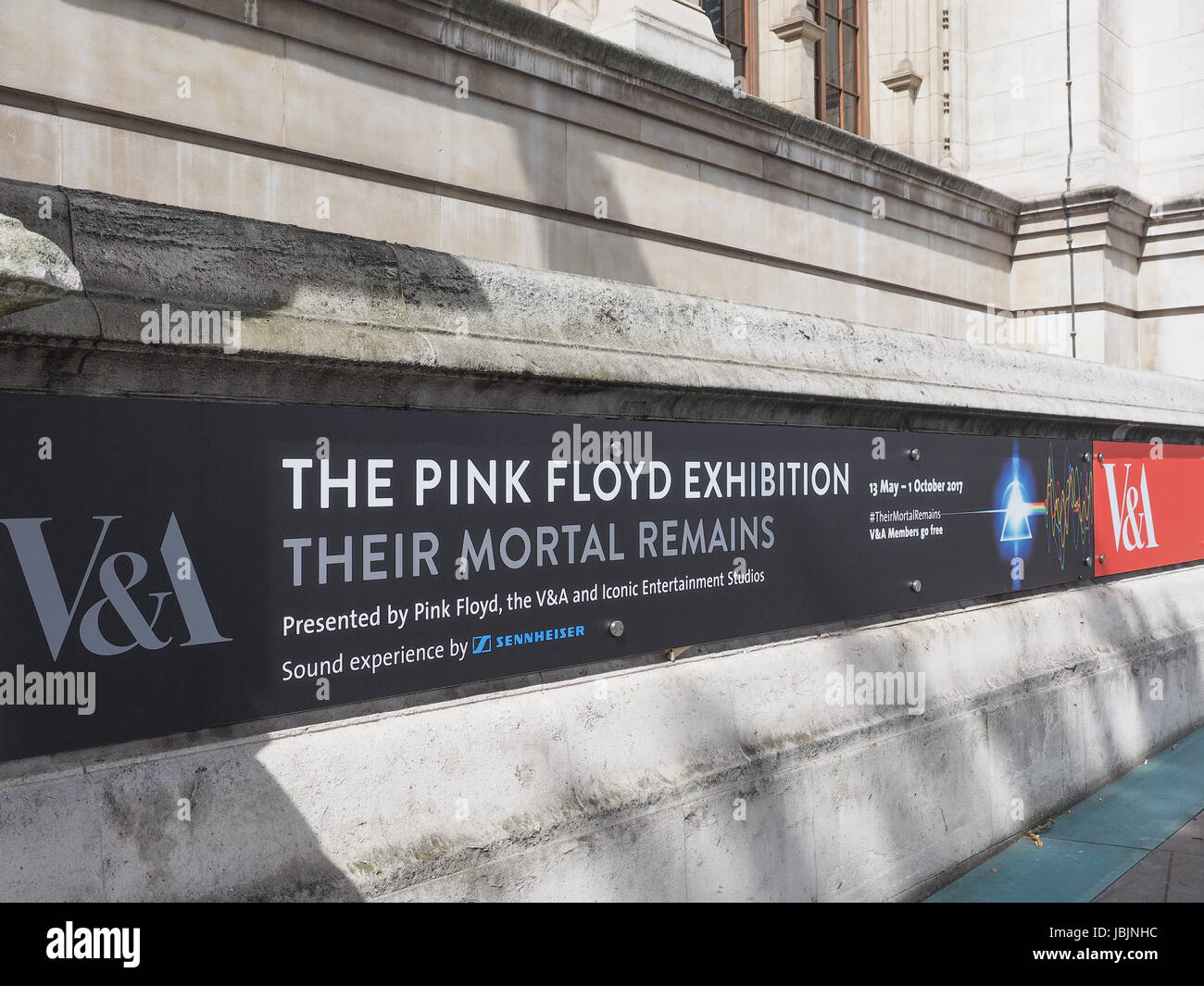 LONDON, UK - CIRCA JUNE 2017: Entrance to the Pink Floyd exhibition called Their Mortal Remains ...