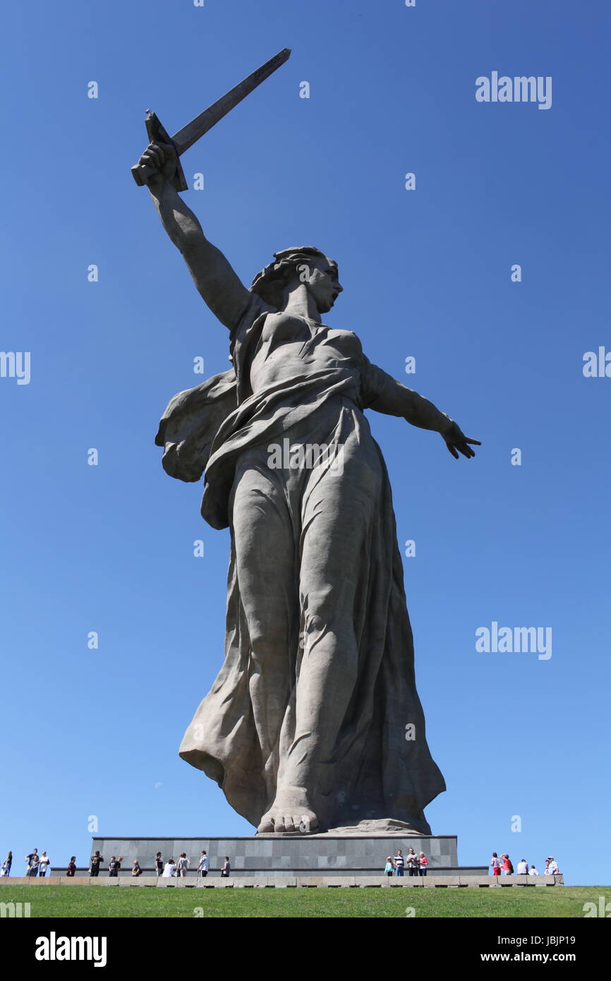 VOLGOGRAD, RUSSIA 28 August 2013 The Giant monument the Motherland ...