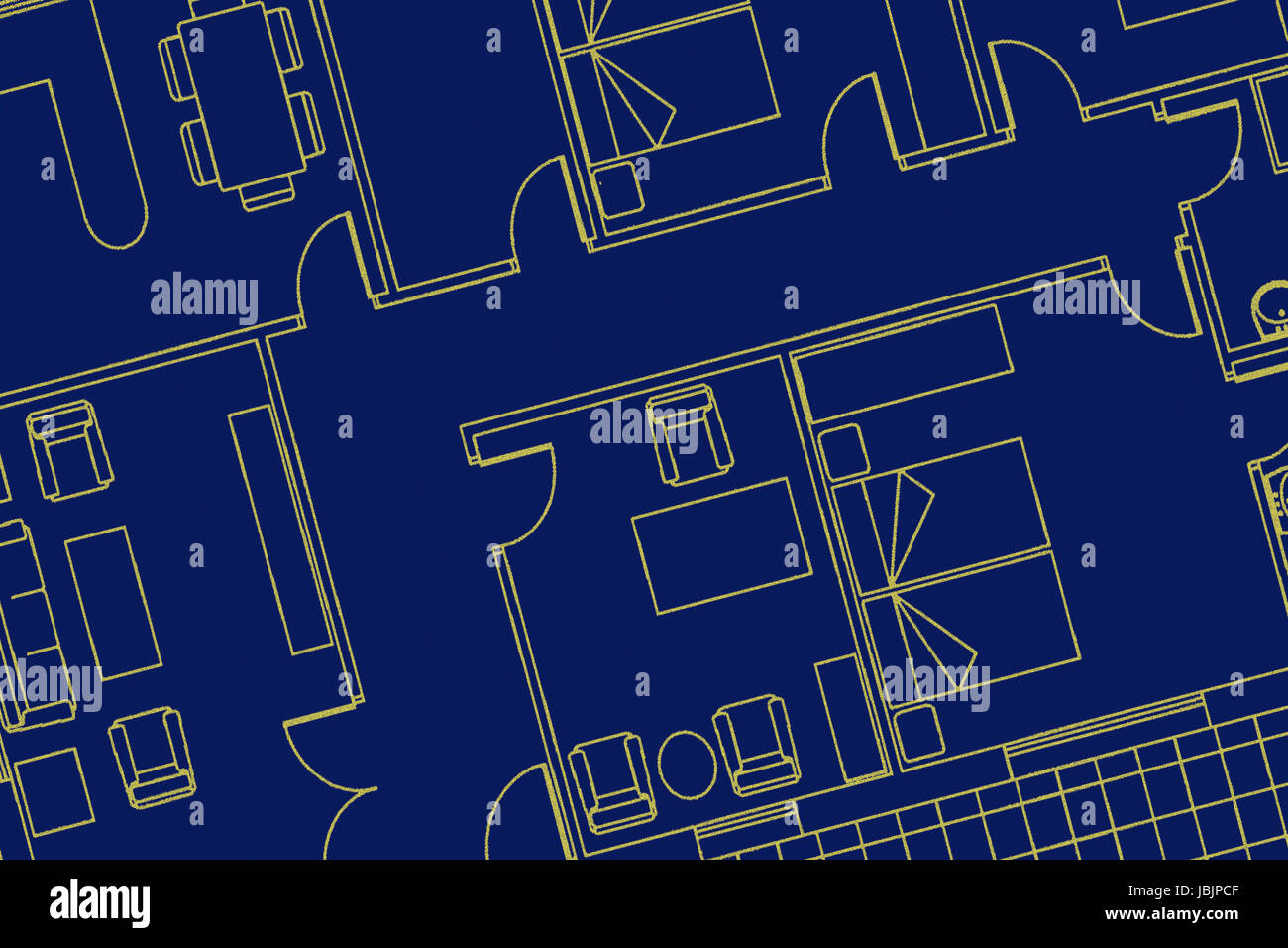 House plan in black background Stock Photo - Alamy