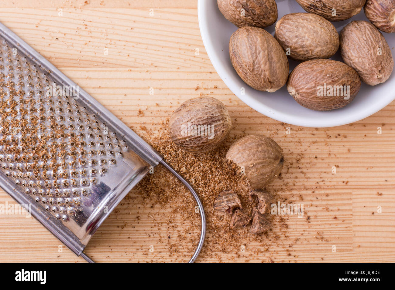 Whole and grated muscat Stock Photo - Alamy