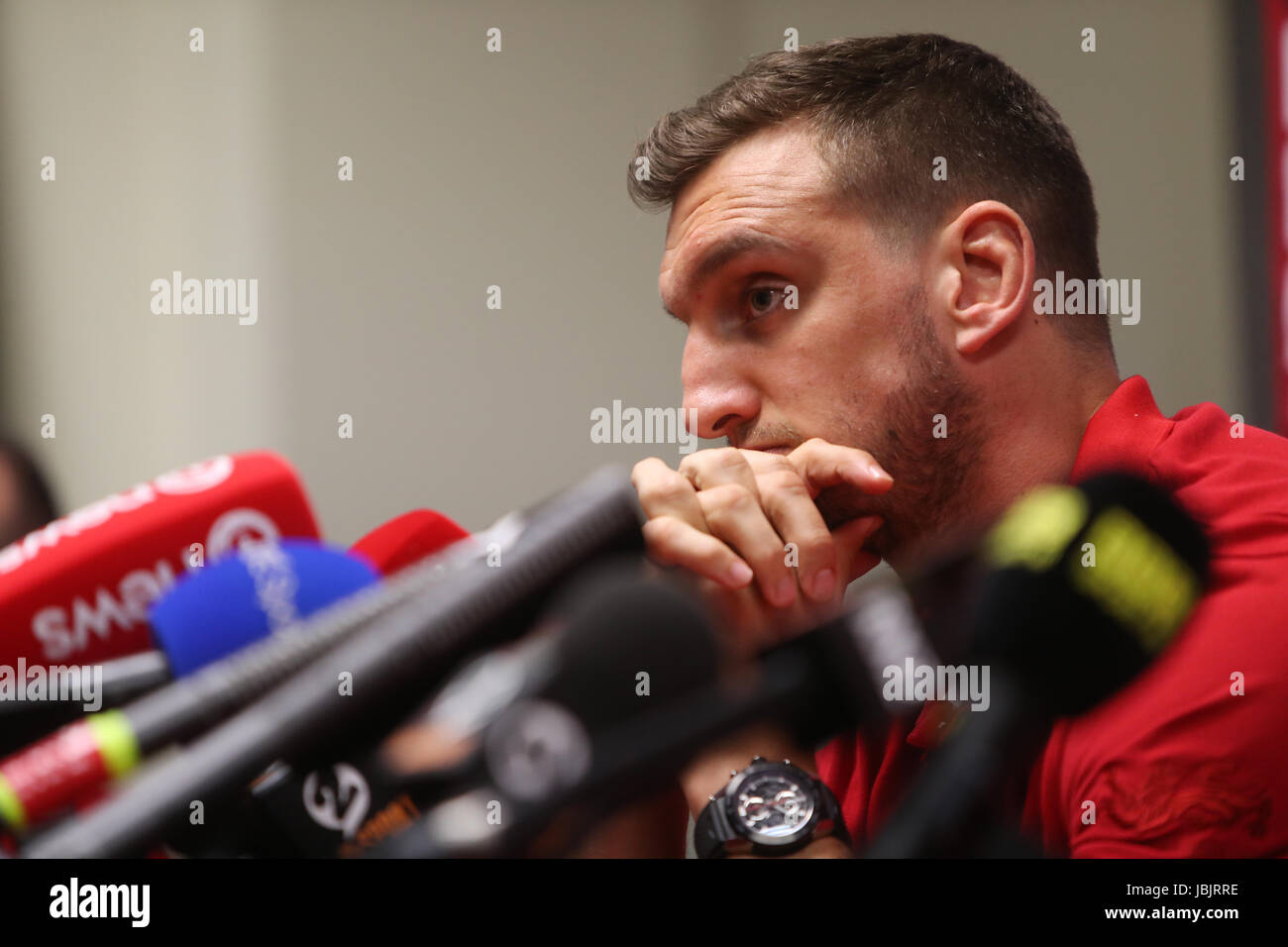 British and Irish Lions captain Sam Warburton during the press ...