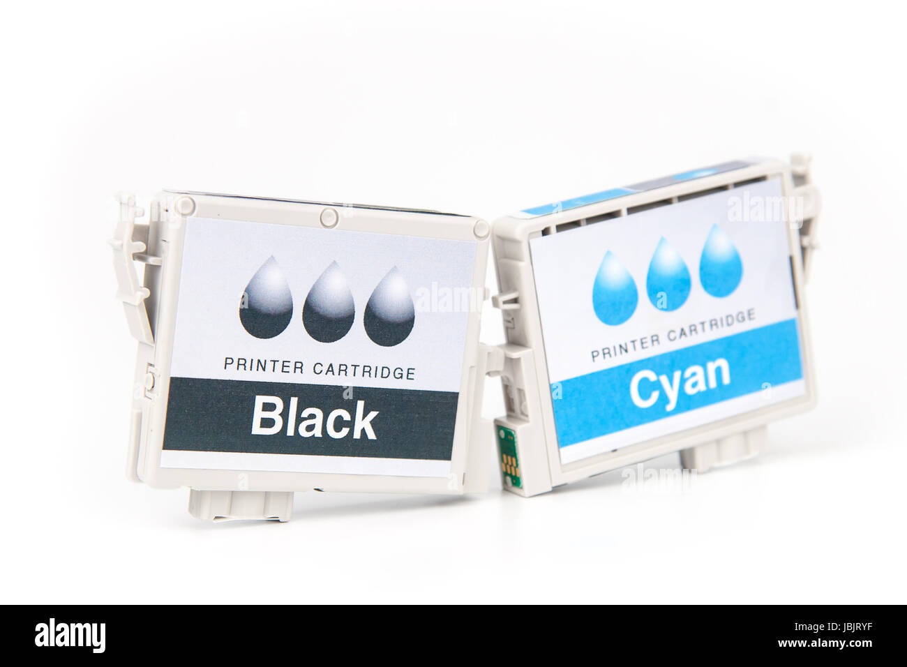 Cartridges for colour inkjet printer isolated on white Stock Photo - Alamy