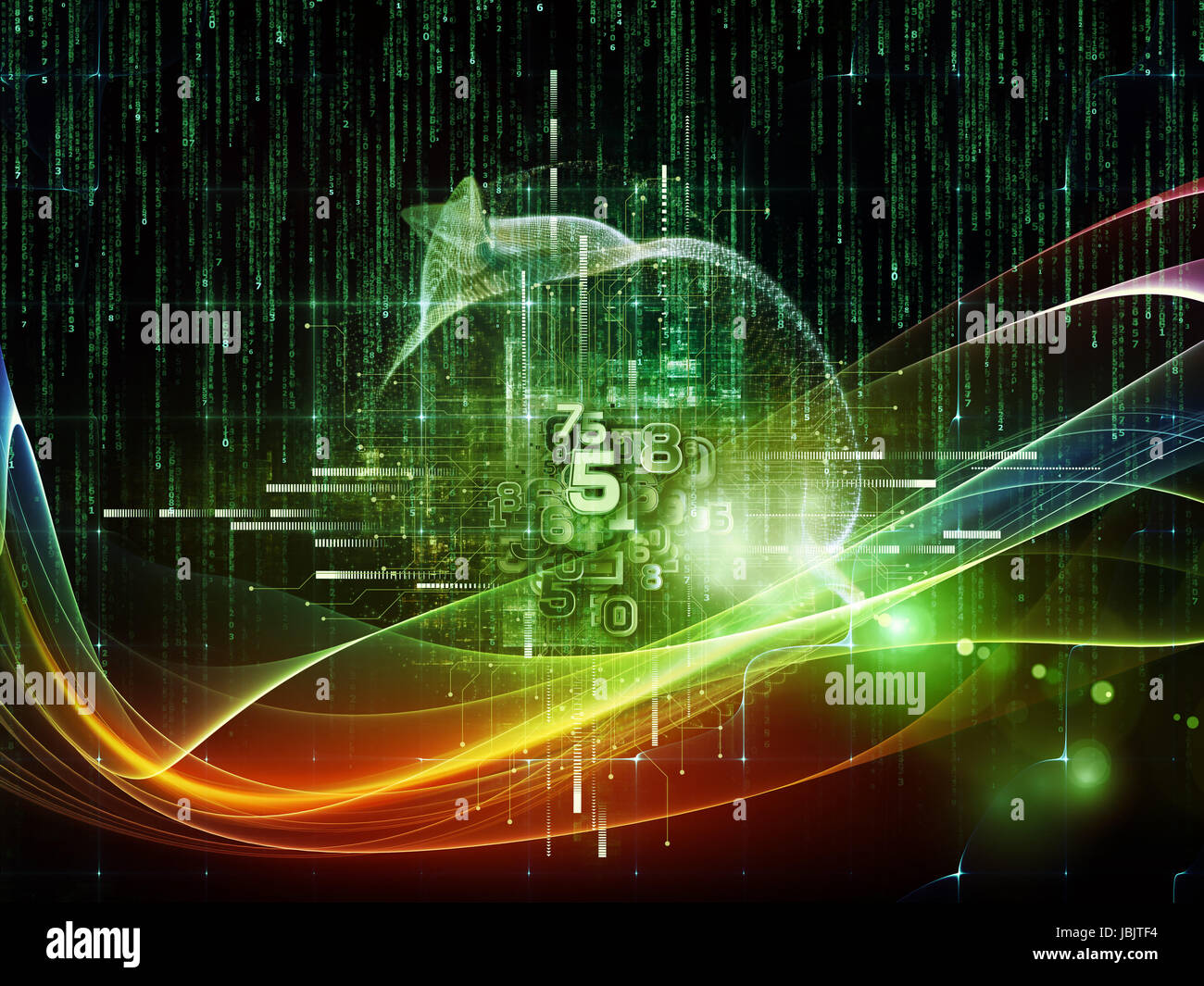 Light of Logic series. Composition of numbers, lights and design ...