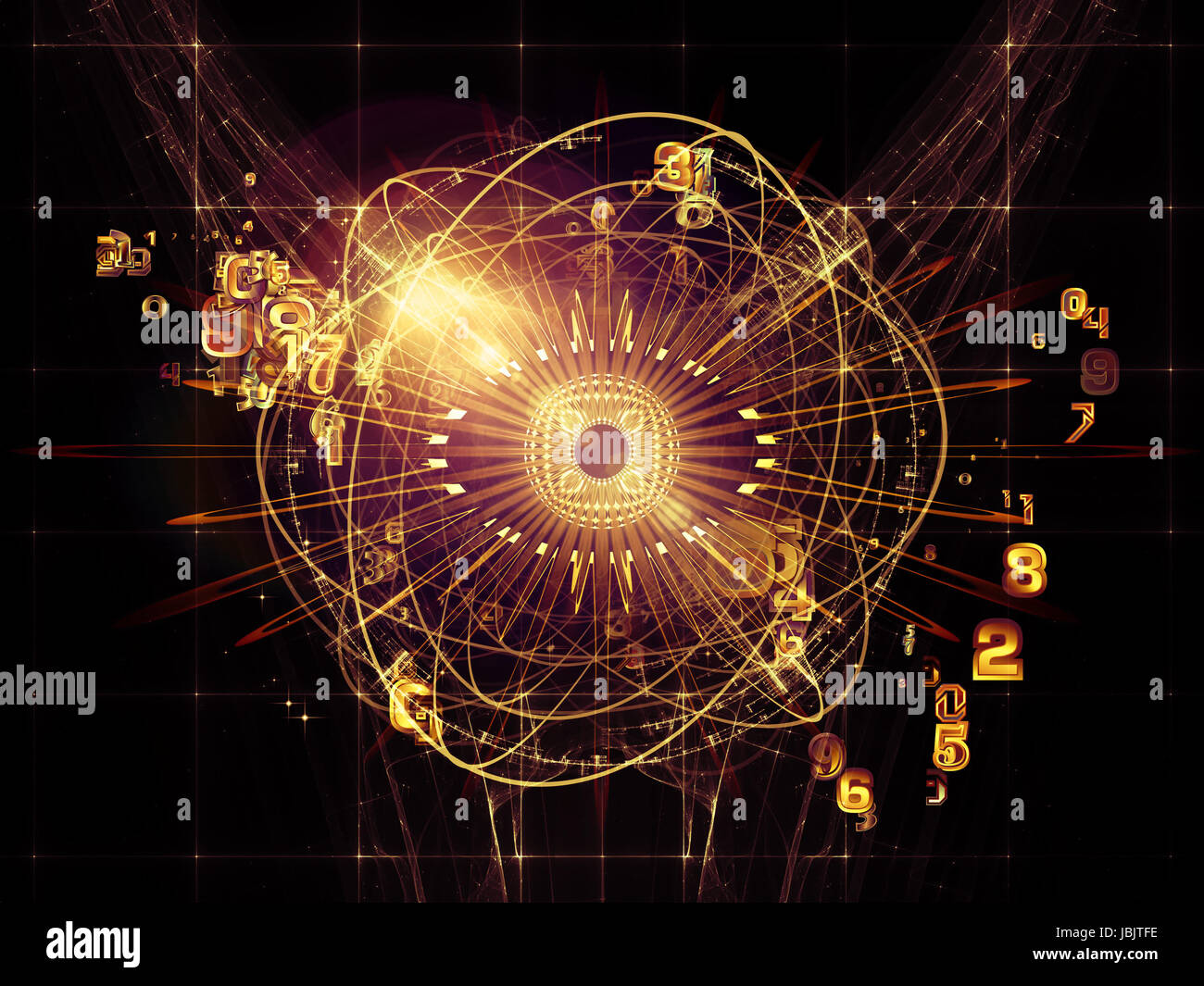 Eye Particle series. Design composed of eye shape, numbers and fractal ...