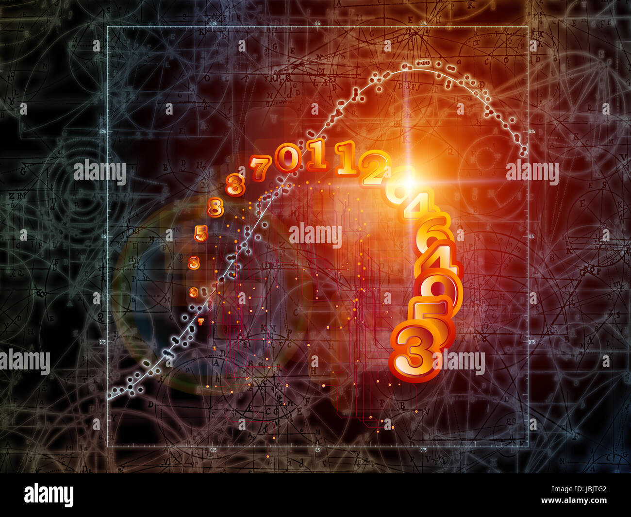 Strange Geometry series. Artistic background made of line drawing, math ...