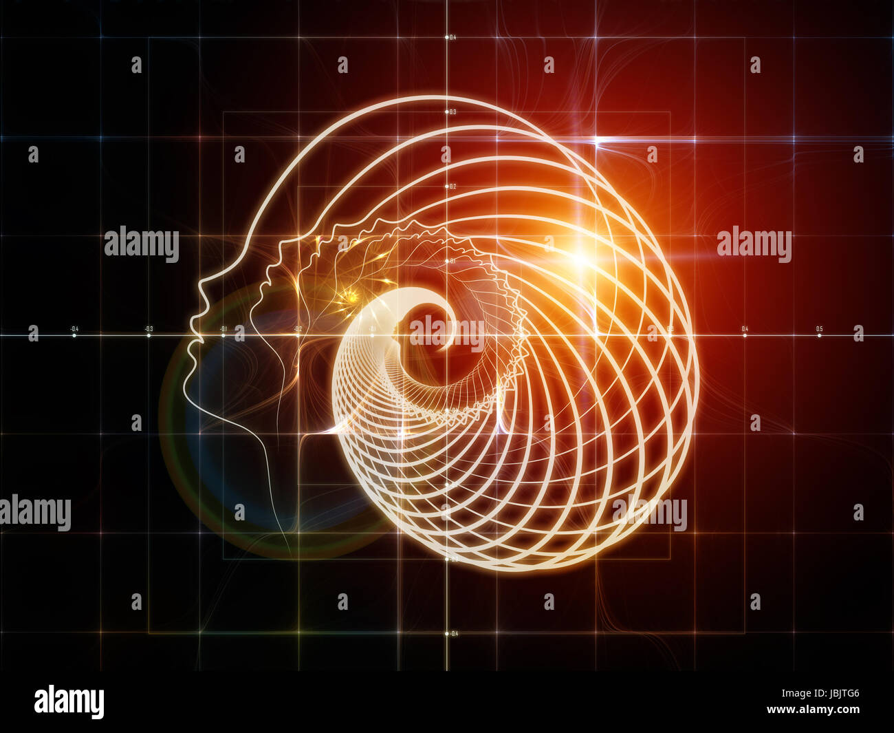 Strange Geometry series. Backdrop composed of line drawing, math and ...