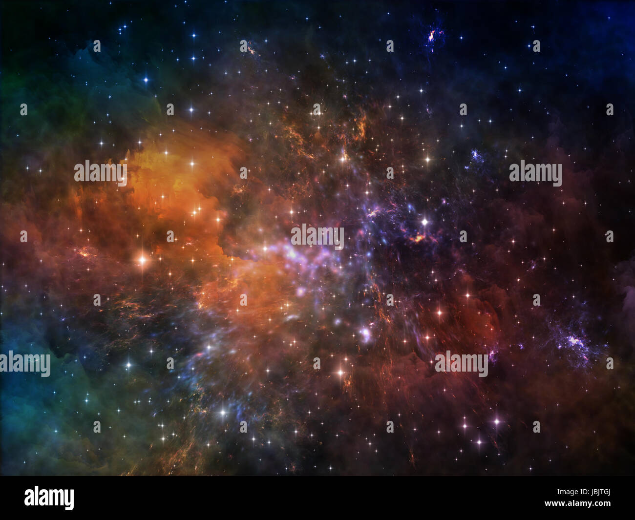 Deep Space series. Composition of nebula, stars and colors suitable as ...