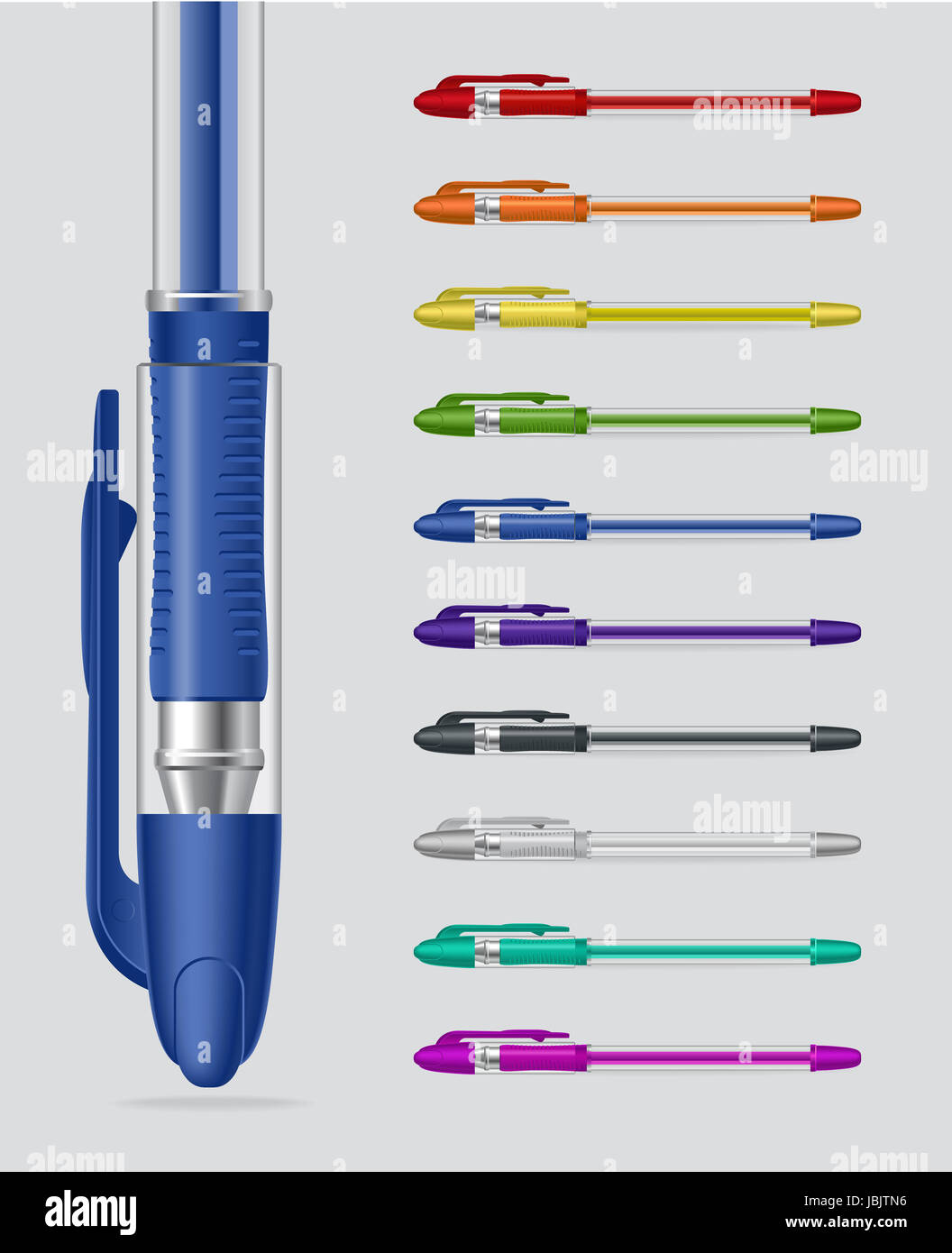 Set of colorful gel pens isolated on white background Stock Photo - Alamy