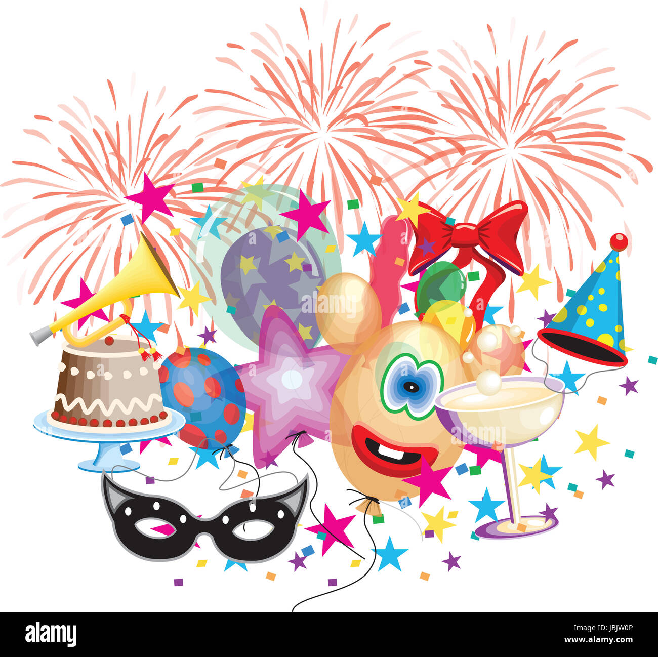 Celebration party.Cartoons. Illustration card Stock Photo - Alamy