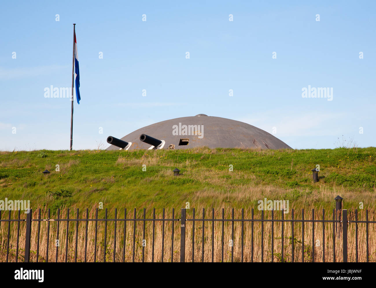 Armoured gun turret at Fort aan den Hoek van Holland, Hook of Holland ...