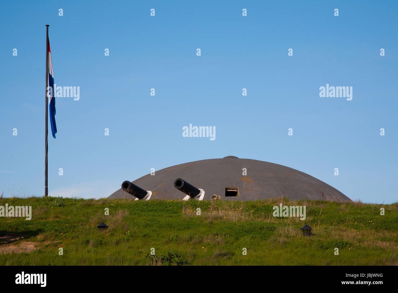 Armoured gun turret at Fort aan den Hoek van Holland, Hook of Holland ...