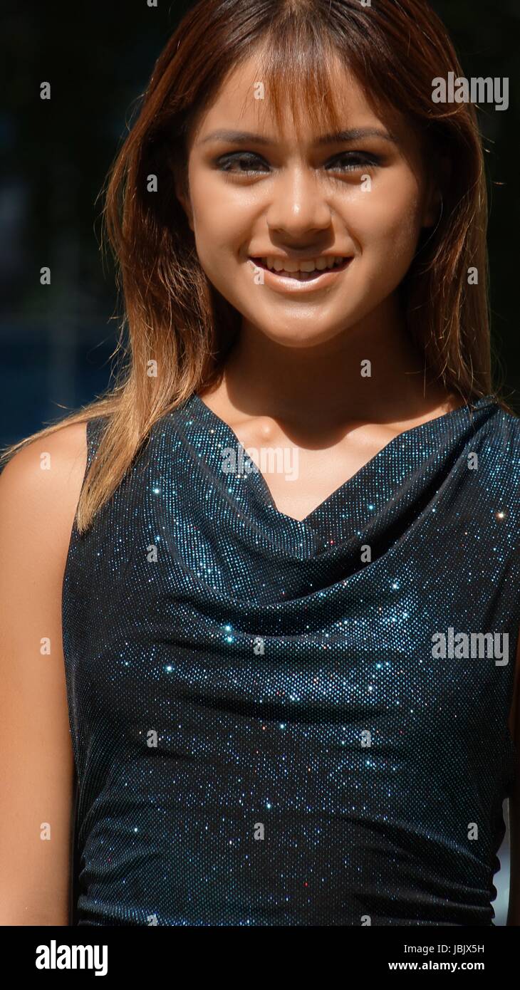 Happy Hispanic Female Stock Photo - Alamy