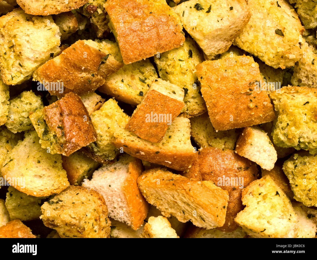 close up of rustic homemade croutons food background Stock Photo - Alamy