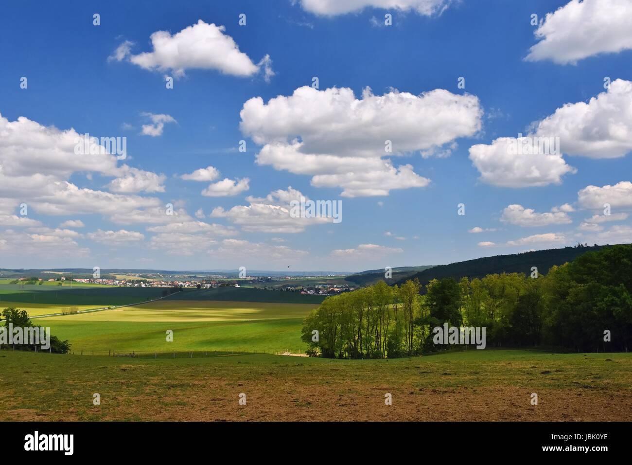 Beautiful landscape. Natural scenery with sky and clouds. Czech ...