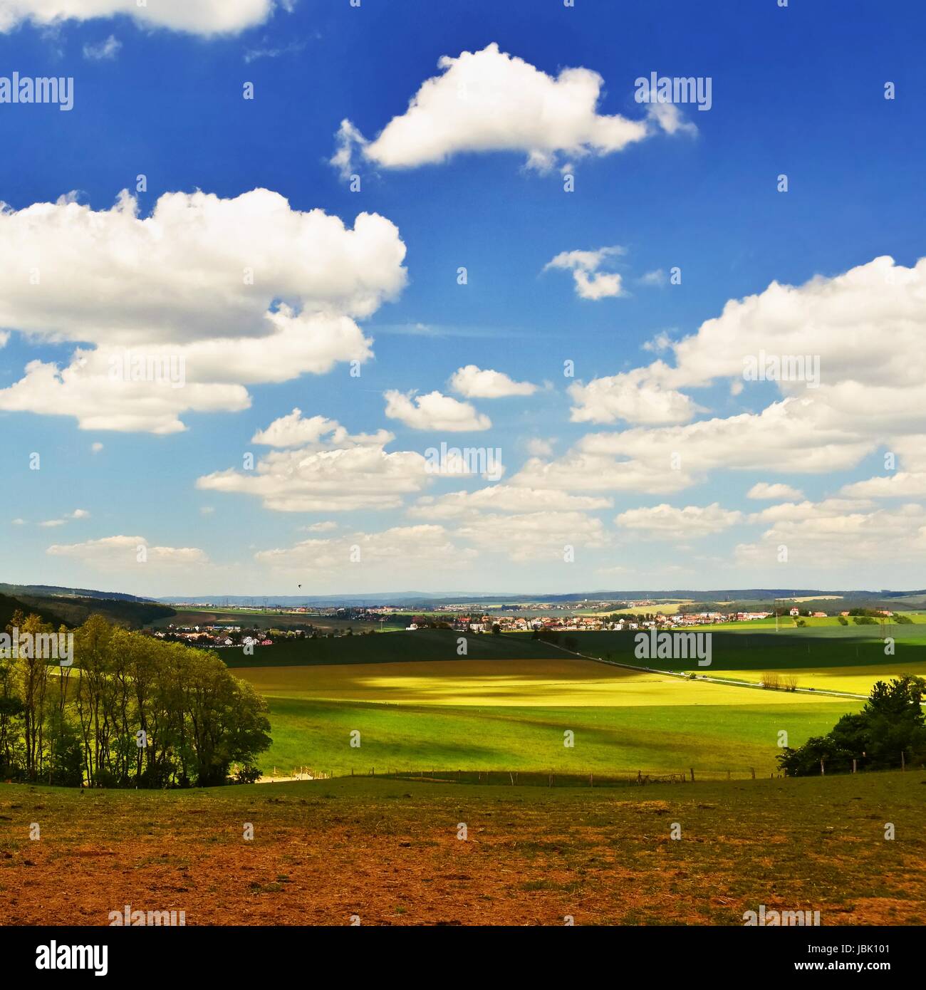 Beautiful landscape. Natural scenery with sky and clouds. Czech ...