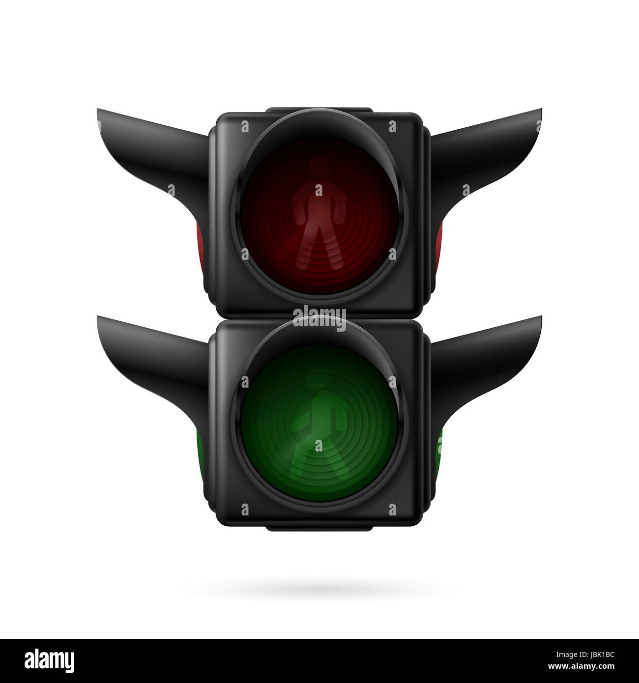 Realistic pedestrian traffic lights off. Illustration on white ...