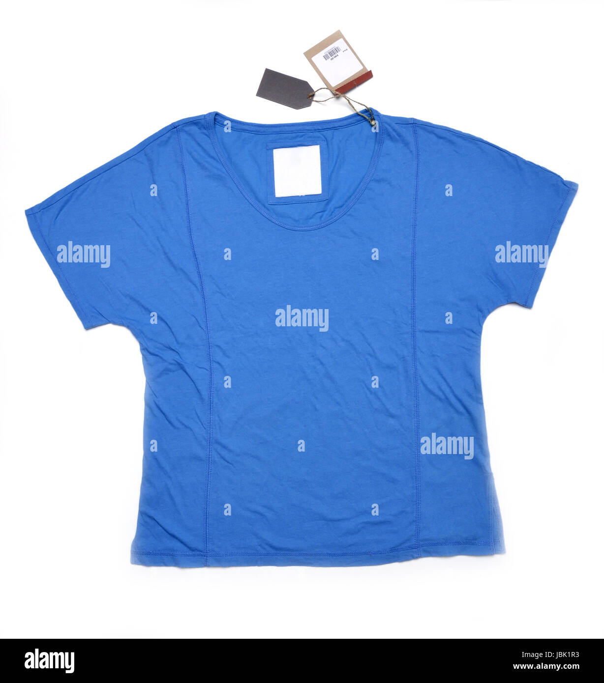 shirt with price tag on white background Stock Photo - Alamy