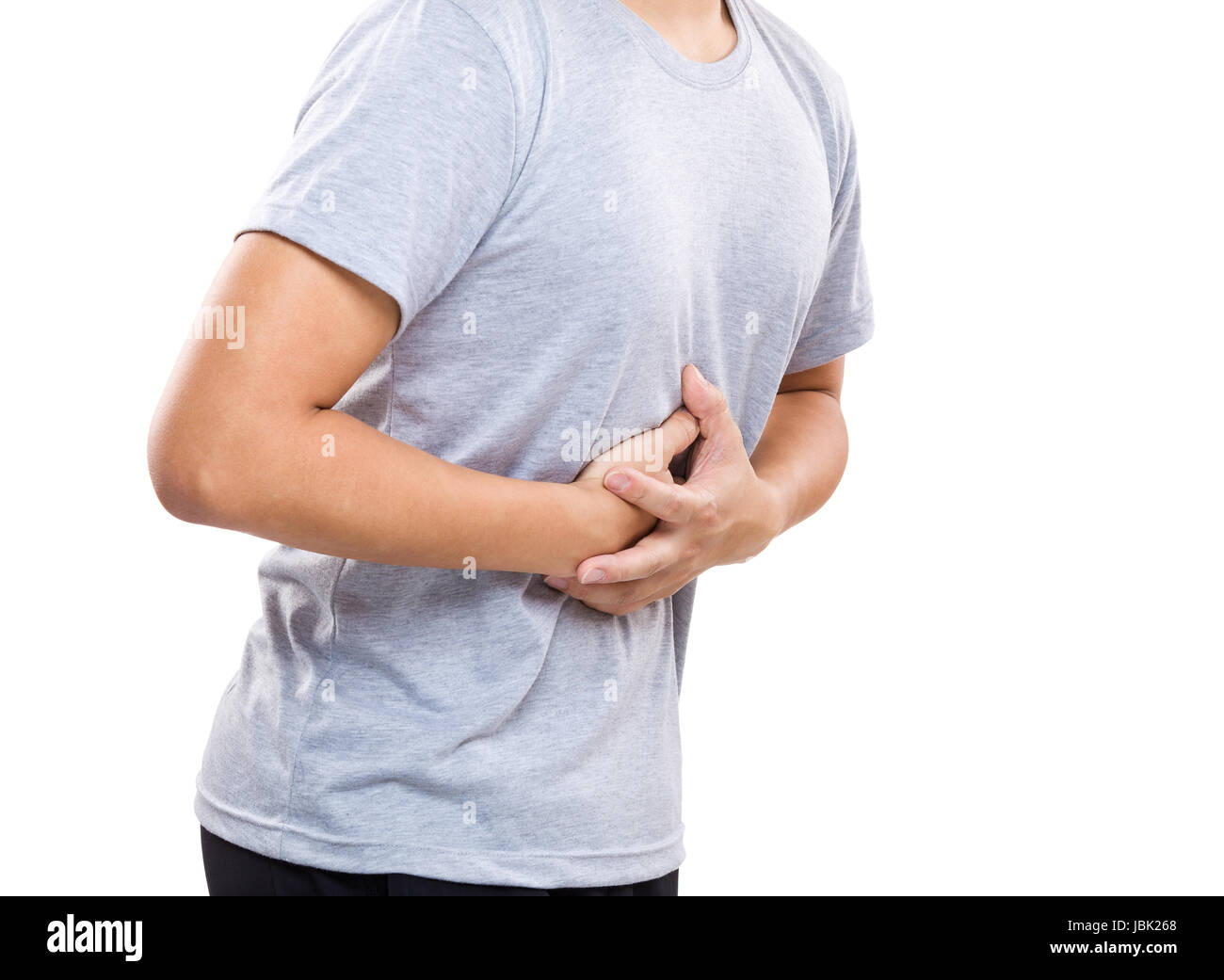 Man with strong stomach pain Stock Photo - Alamy
