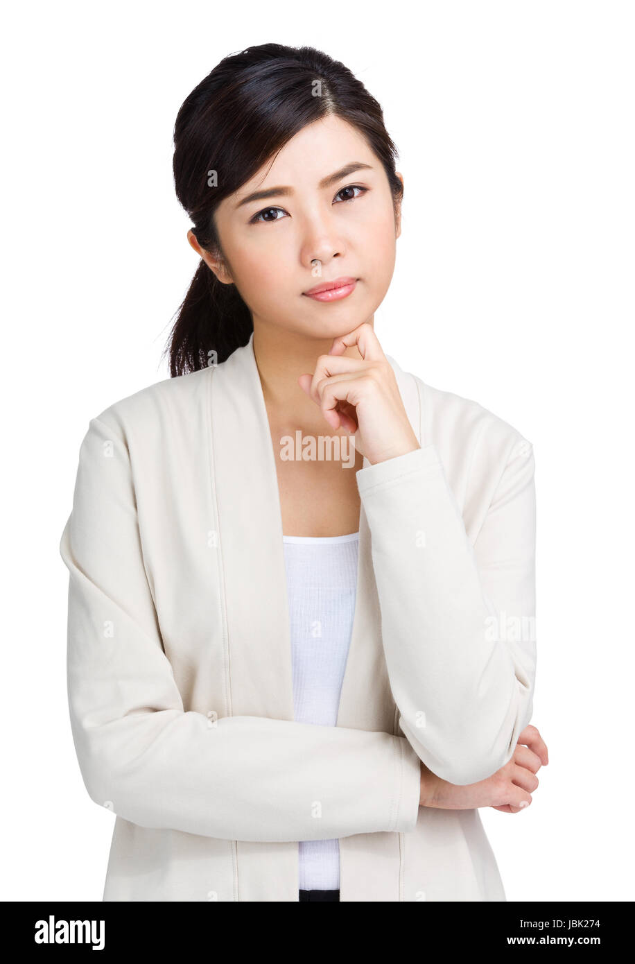 Asian woman thinking Stock Photo - Alamy