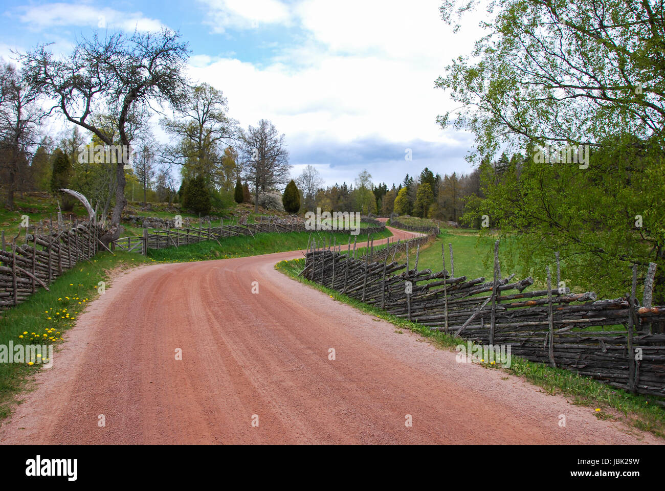 Old fashioned landscape at the swedish province Smaland Stock Photo - Alamy