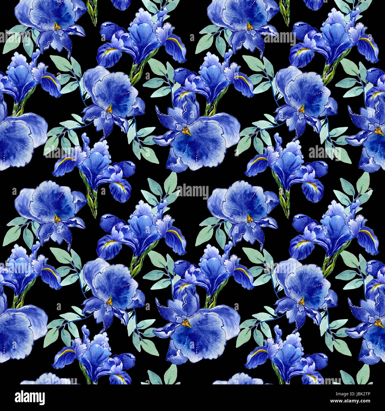 Wildflower iris flower pattern in a watercolor style isolated. Full ...