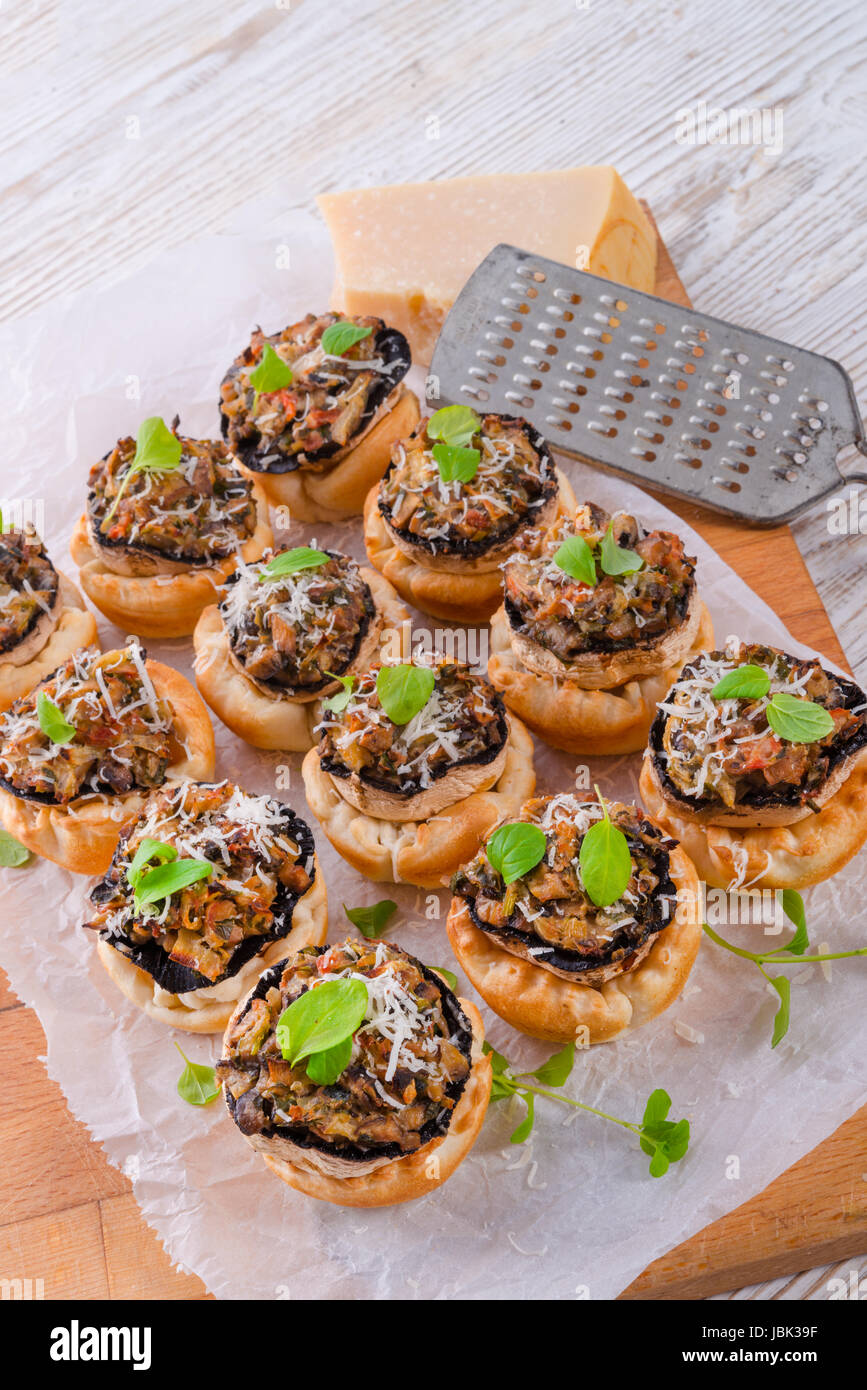 Champignons with puff pastry Stock Photo - Alamy