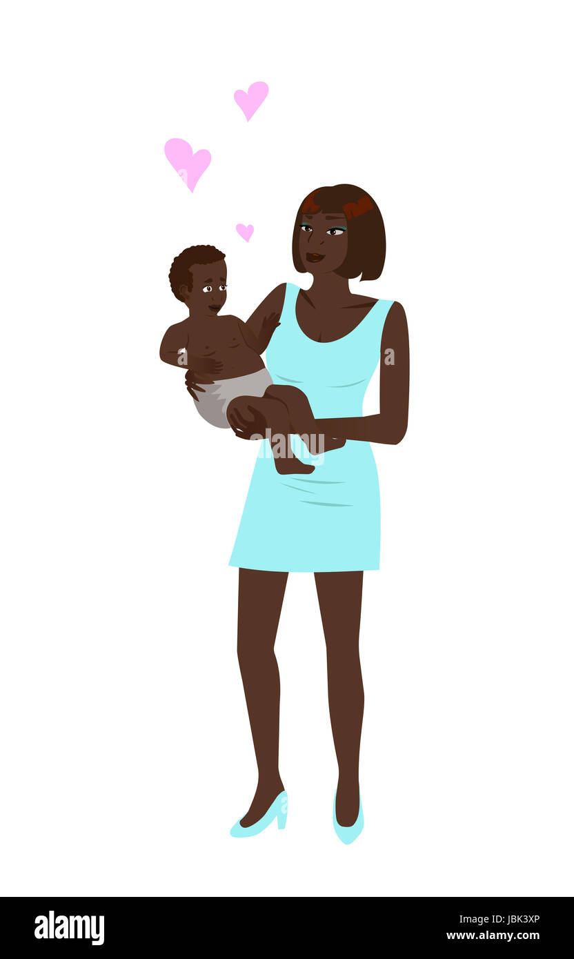 Mother and her baby. Two hugging happy people, adult women and her baby ...