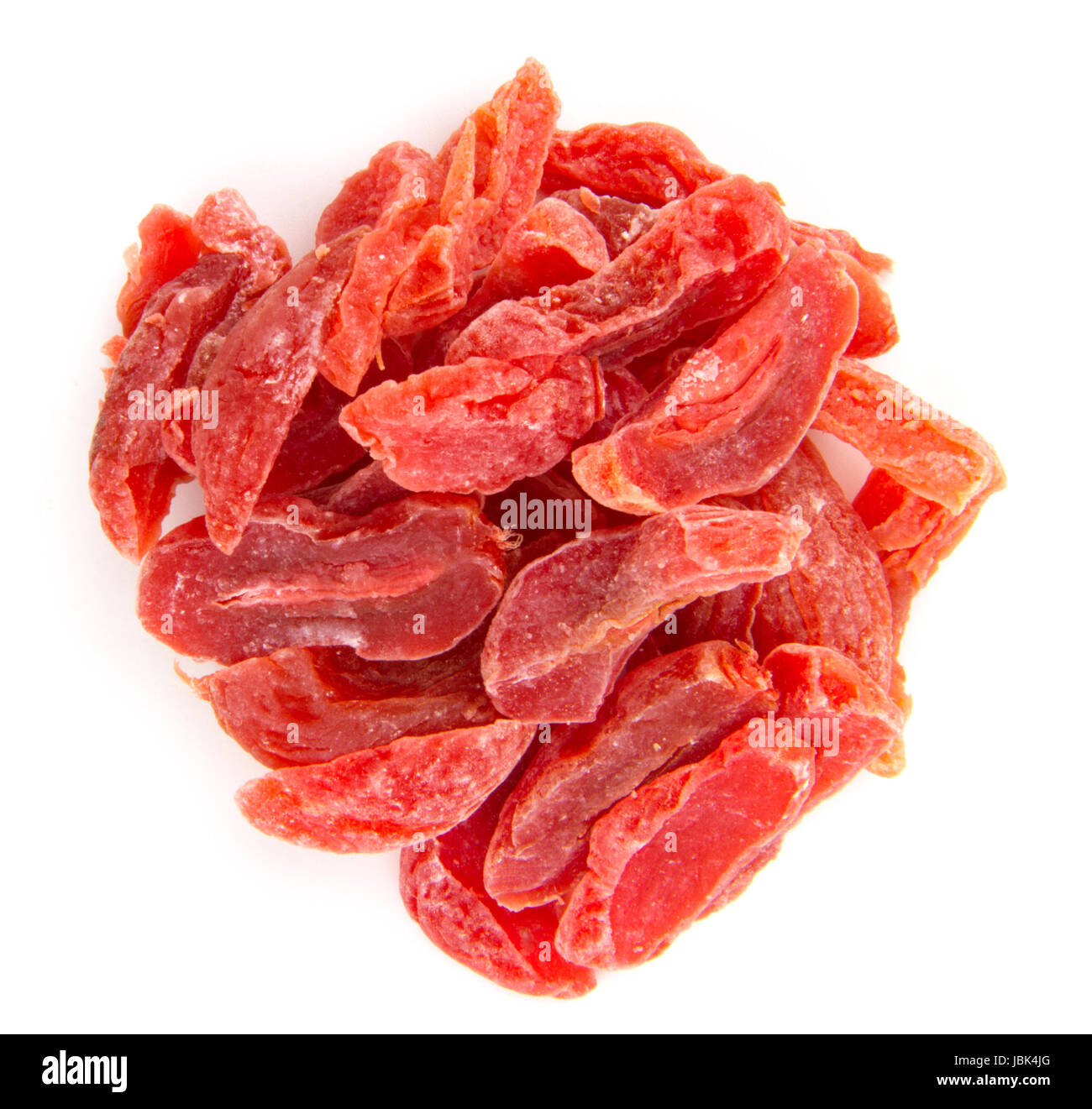close up of dried red plum candy isolated on white background Stock ...
