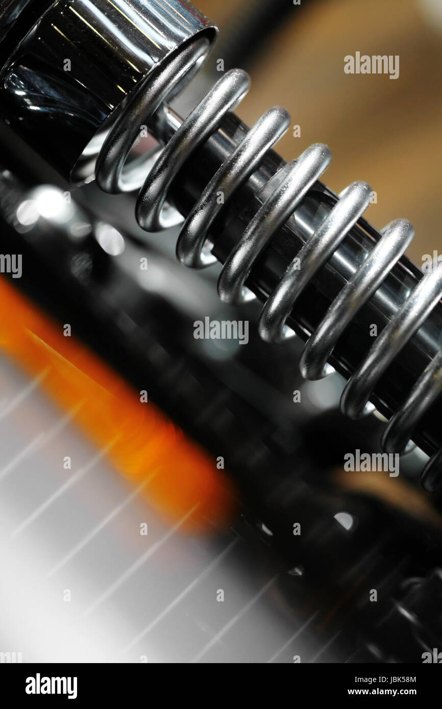 Color shot of a motorcycle shock absorber Stock Photo - Alamy