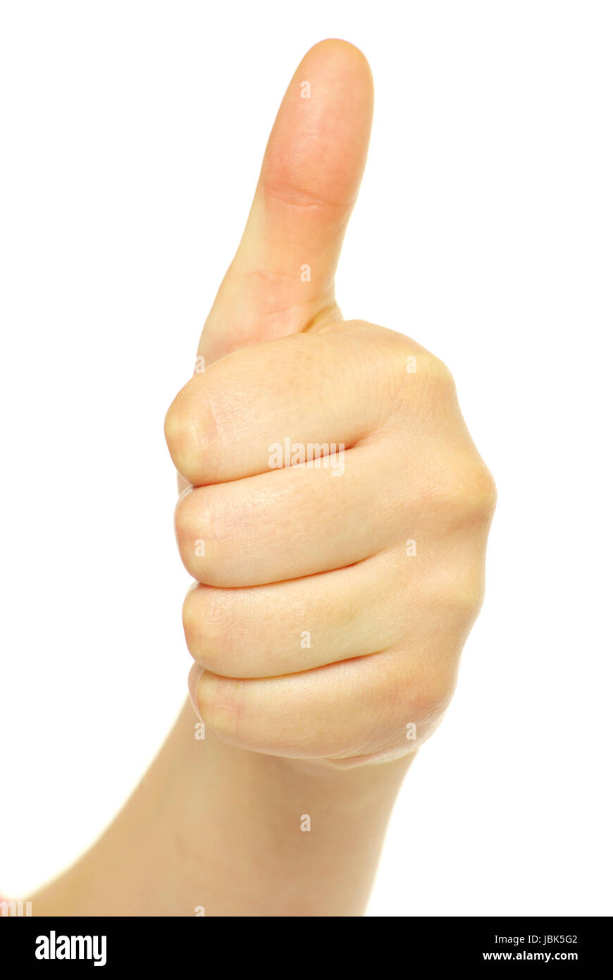 success hand sign isolated on white Stock Photo - Alamy