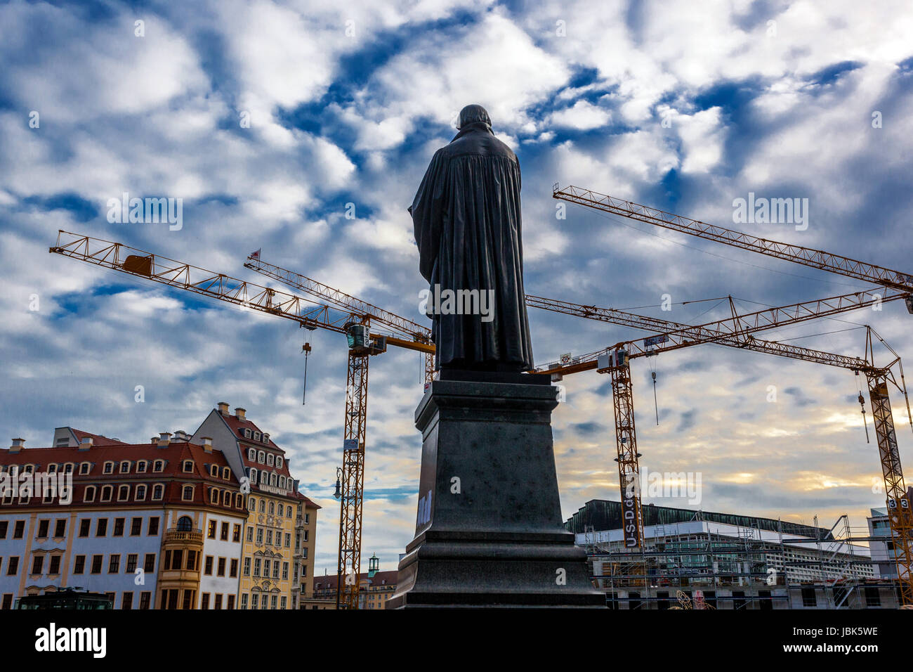 Martin Luther statue and cranes fill a construction site of 'Palais ...