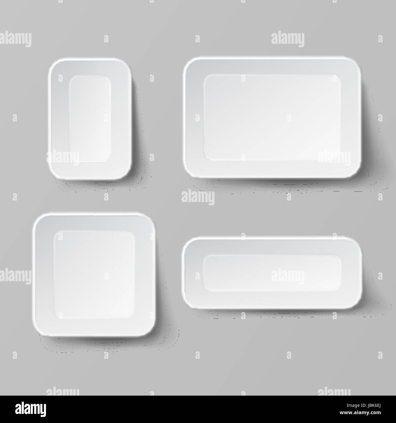 Empty Blank Styrofoam Plastic Food Tray Container. White Empty Mock Up ...