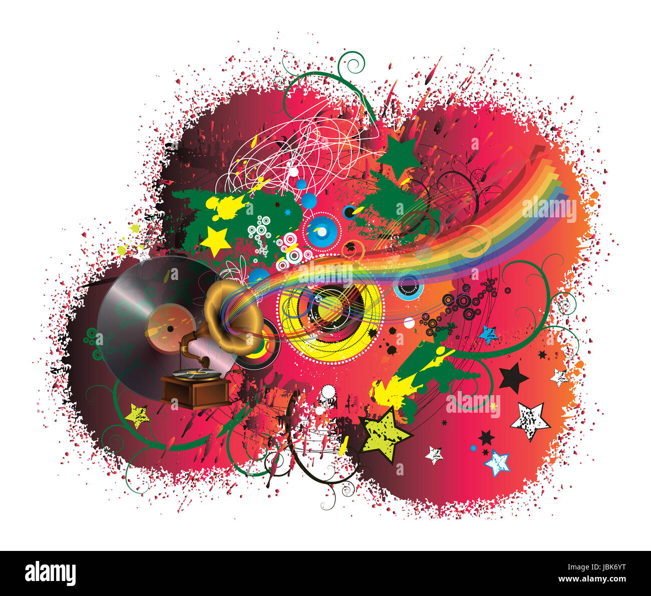 Music and rainbow on the colorfully background Stock Photo - Alamy