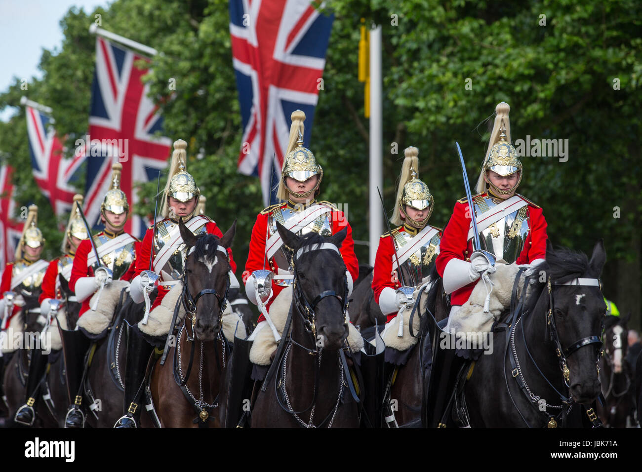 Household cavalry parade along The Mall, London Stock Photo - Alamy