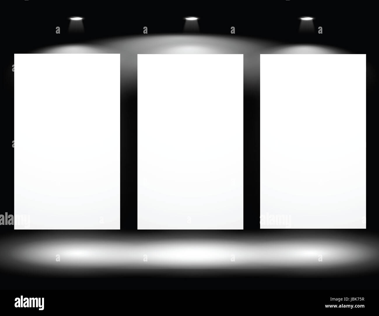 Panel in the gallery of art with spotlights Stock Photo - Alamy