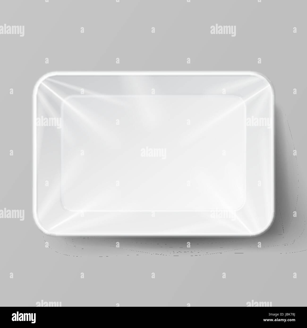 Empty Blank Styrofoam Plastic Food Tray Container. White Empty Mock Up ...