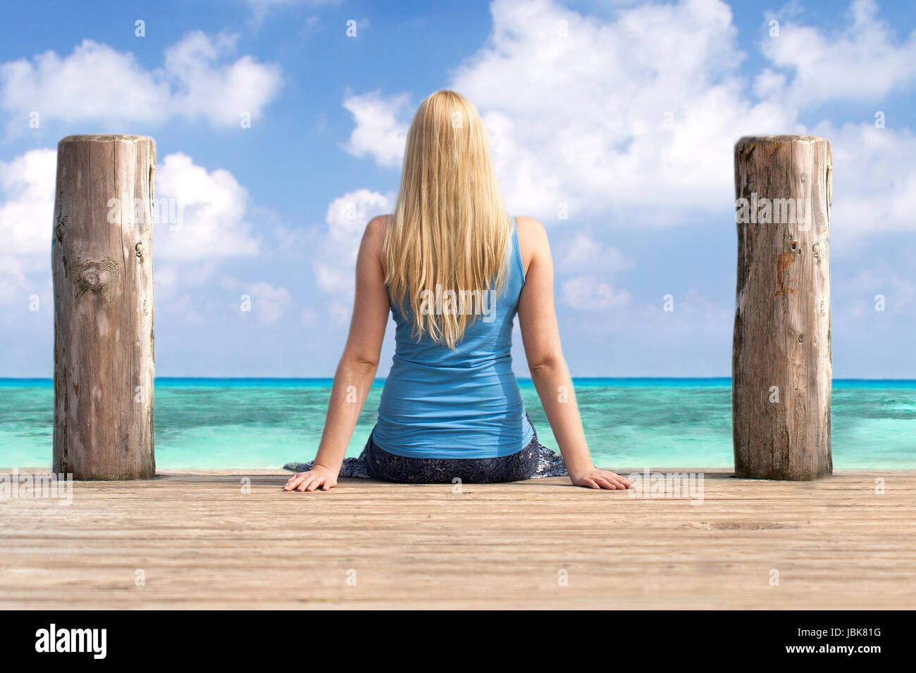 woman looking out to sea Stock Photo - Alamy