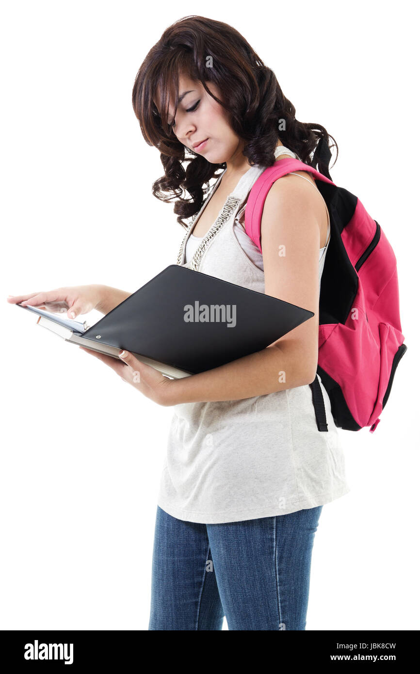 Stock image of female student isolated on white background Stock Photo ...