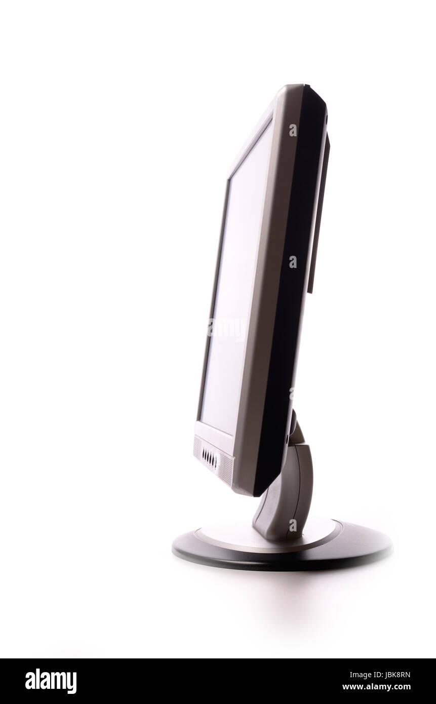Flatscreen monitor on white Stock Photo - Alamy