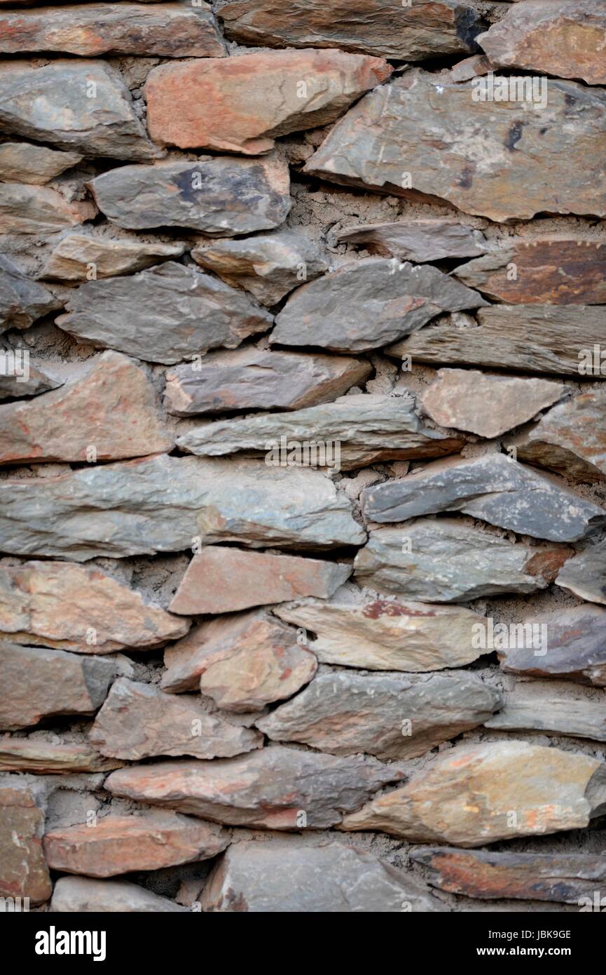 A close up shot of a stone feature wall Stock Photo - Alamy