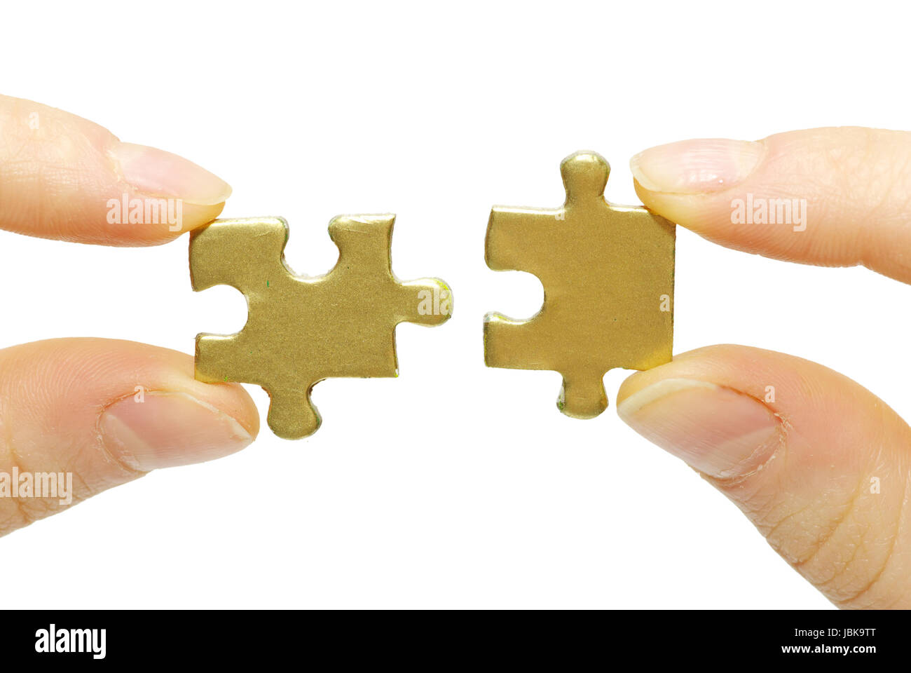 puzzle in hand isolated on white background Stock Photo - Alamy