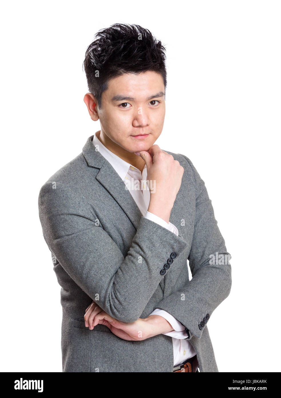 Asia businessman thinking Stock Photo - Alamy