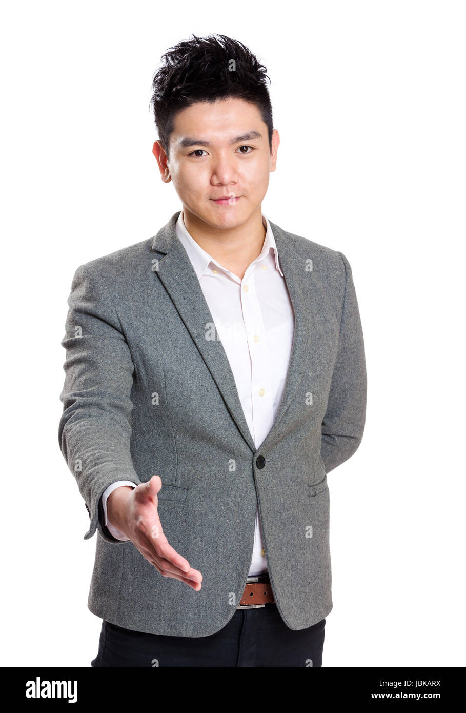 Asian Business man give hand Stock Photo - Alamy