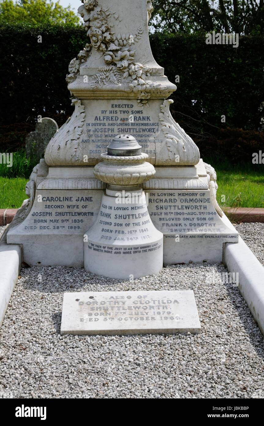 Shuttleworth family memorial, Old Warden, Bedfordshire, was erected by ...