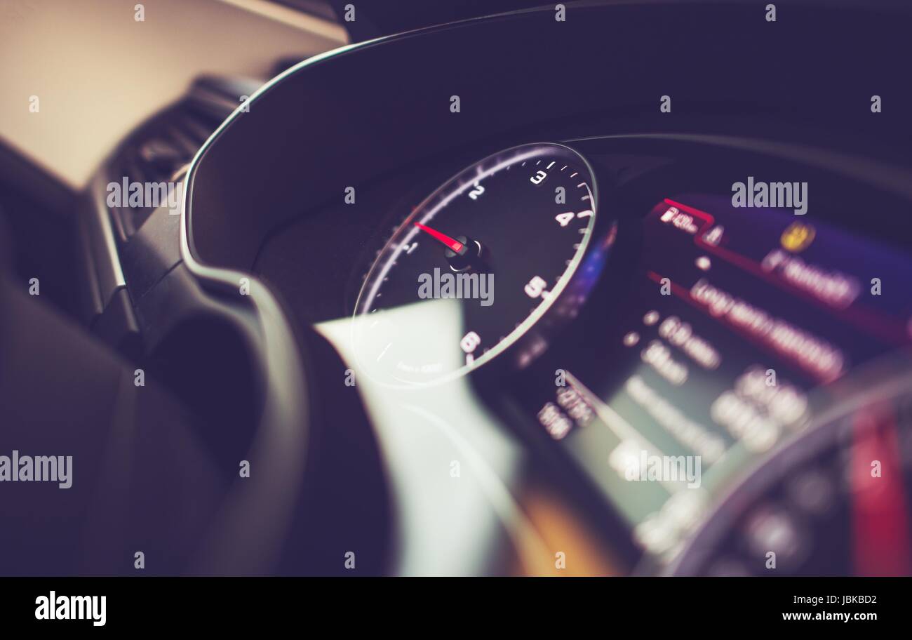 Modern Vehicle Dashboard. Car Engine Revolutions Per Minute Instrument ...